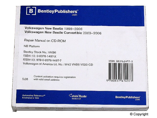 Bentley Repair Manual (DVD), New Beetle – Cascade German Parts