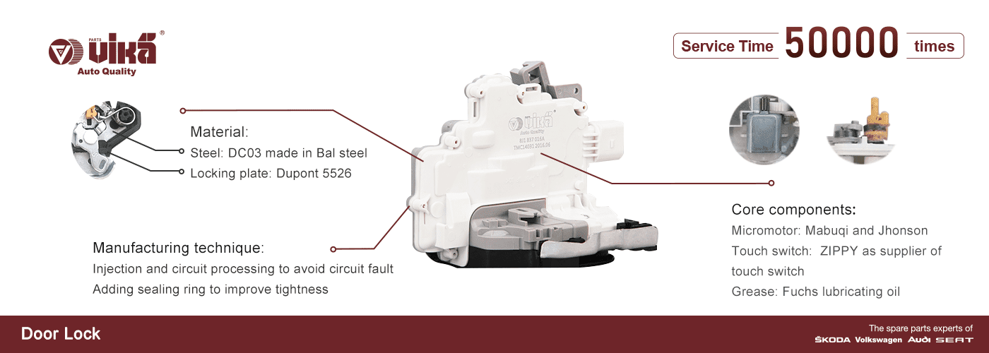 Door Lock Assembly, Mk4 B5 Rear Left (Upgraded Vika) – Cascade German Parts