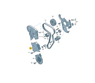 Timing Belt Cover, BHW BRM CBEA CJAA Middle – Cascade German Parts