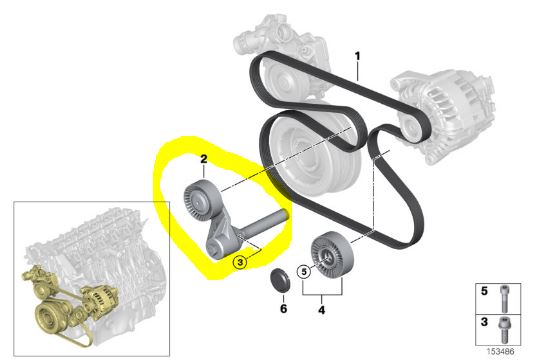 Drive Belt Tensioner, E70 X5 35d – Cascade German Parts