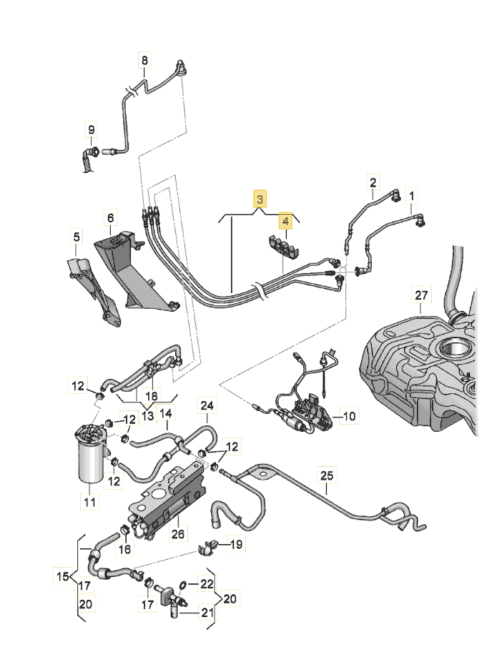 High Pressure Fuel Pump Fuel Line Kit, CBEA CJAA TDI (From Tank ...
