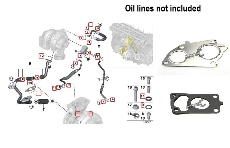 Turbo Gasket Kit, E70 X5-35d Standard – Cascade German Parts