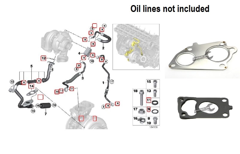 Turbo Gasket Kit, E70 X5-35d Standard – Cascade German Parts