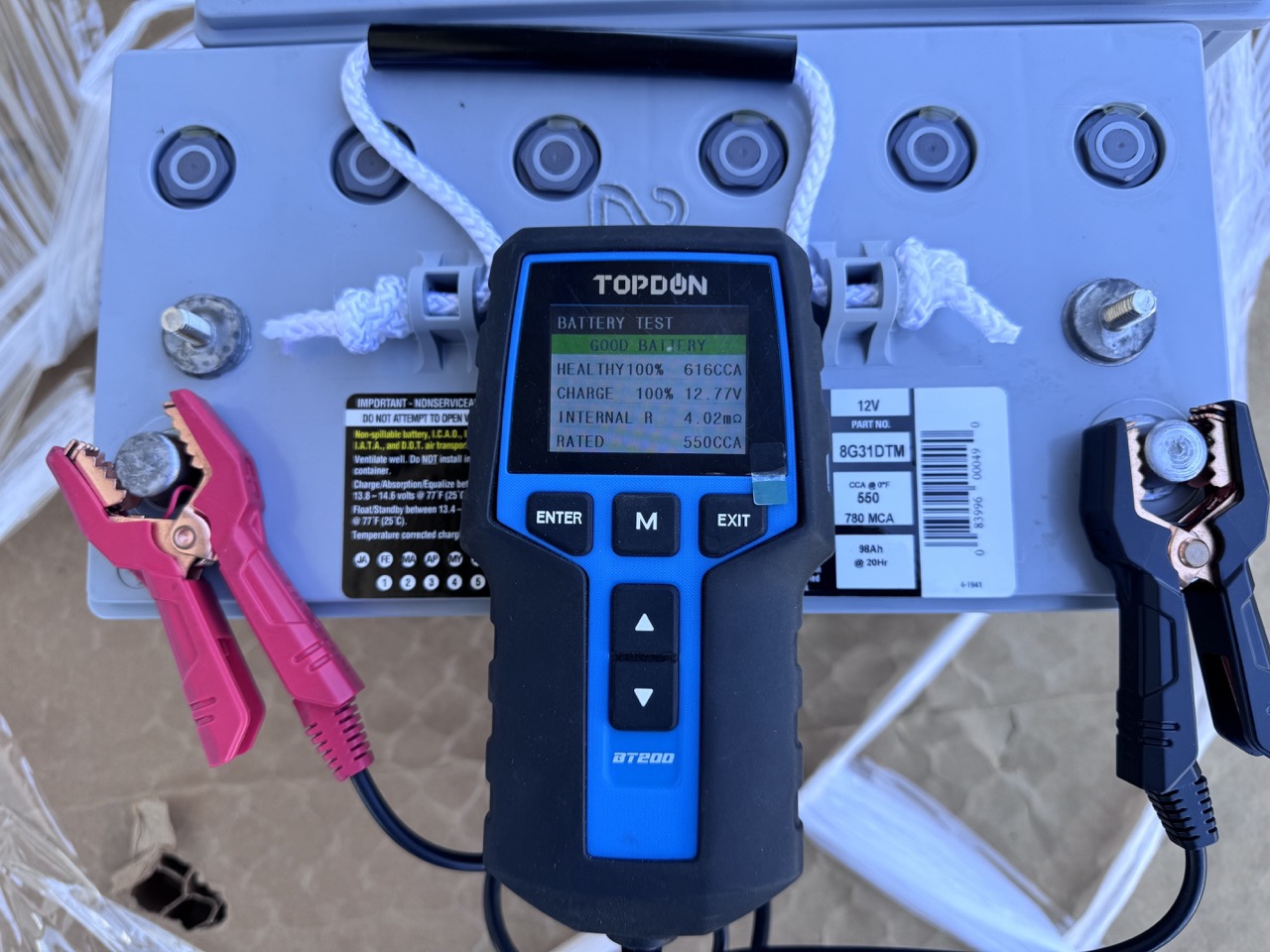 Battery, Group 31 Dual Terminal 8G31DTM Gel Deep Cycle Marine Boat ...